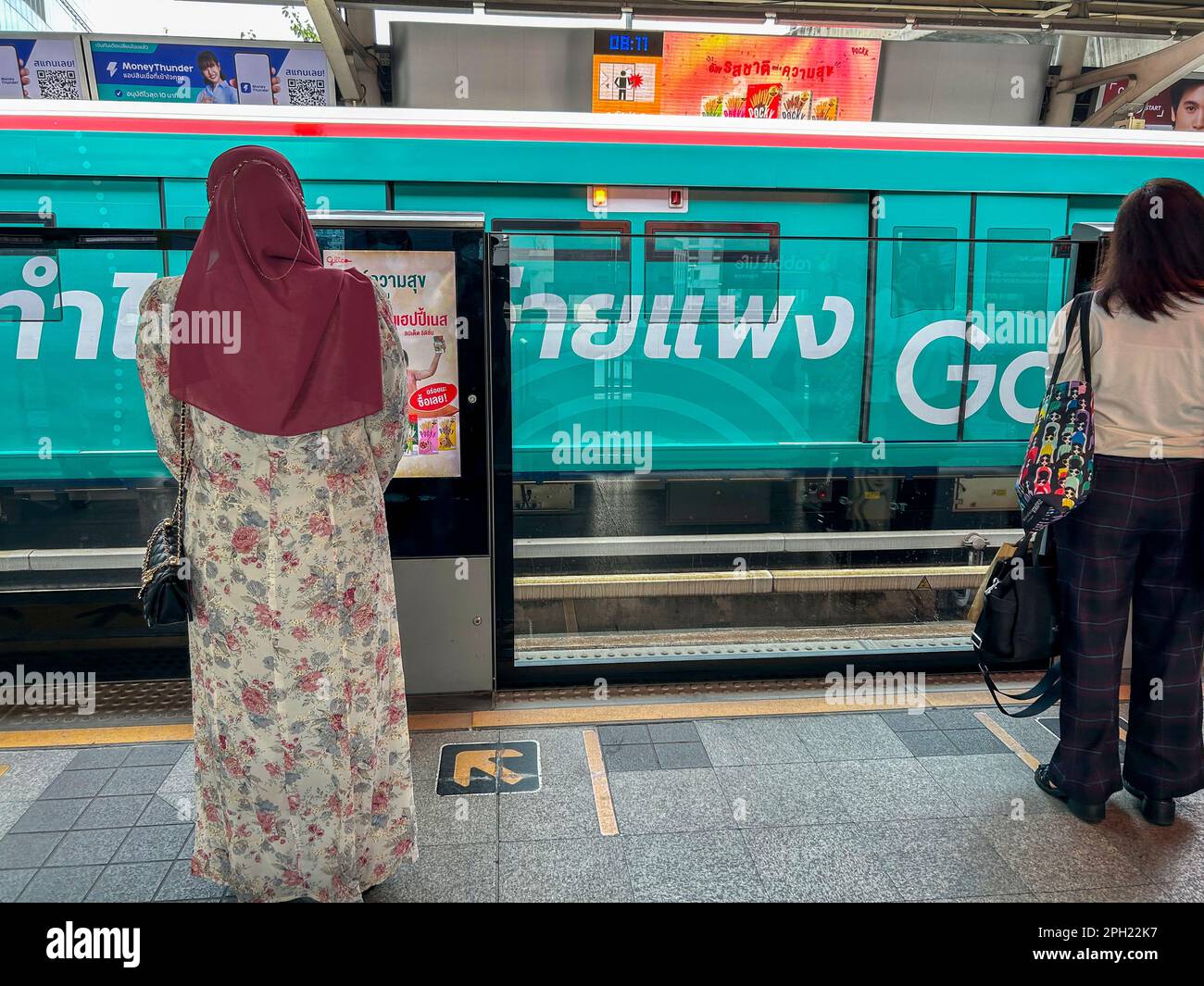 Bangkok, Thailand, Women from behind, Waiting on Platform inside Sky ...
