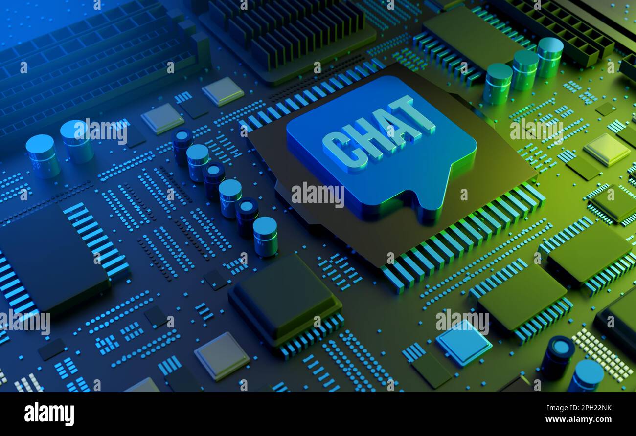 AI Artificial Intelligence Chat Micro Processor Concept - 3D ...