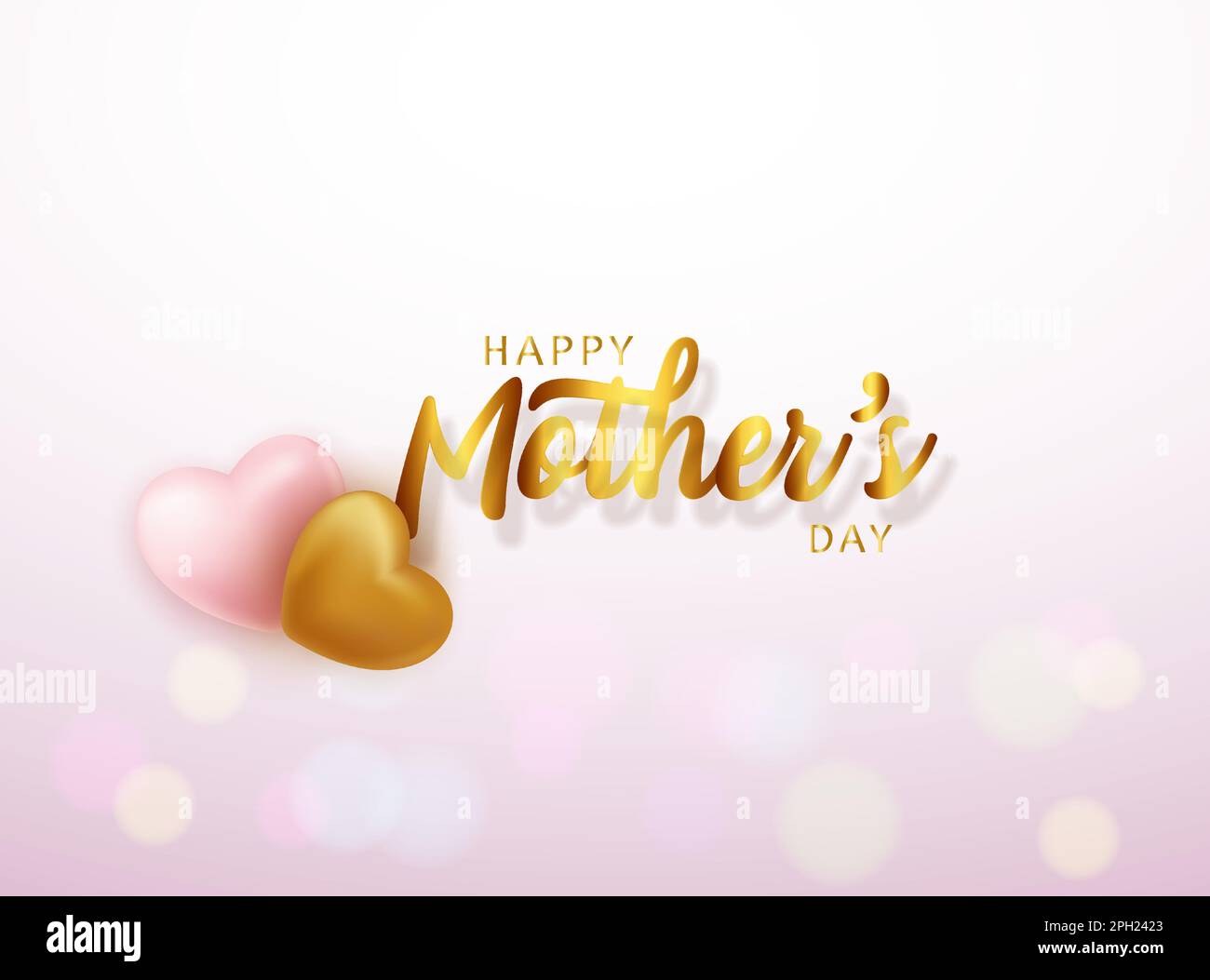 Happy mothers day background design with golden heart Stock Vector ...