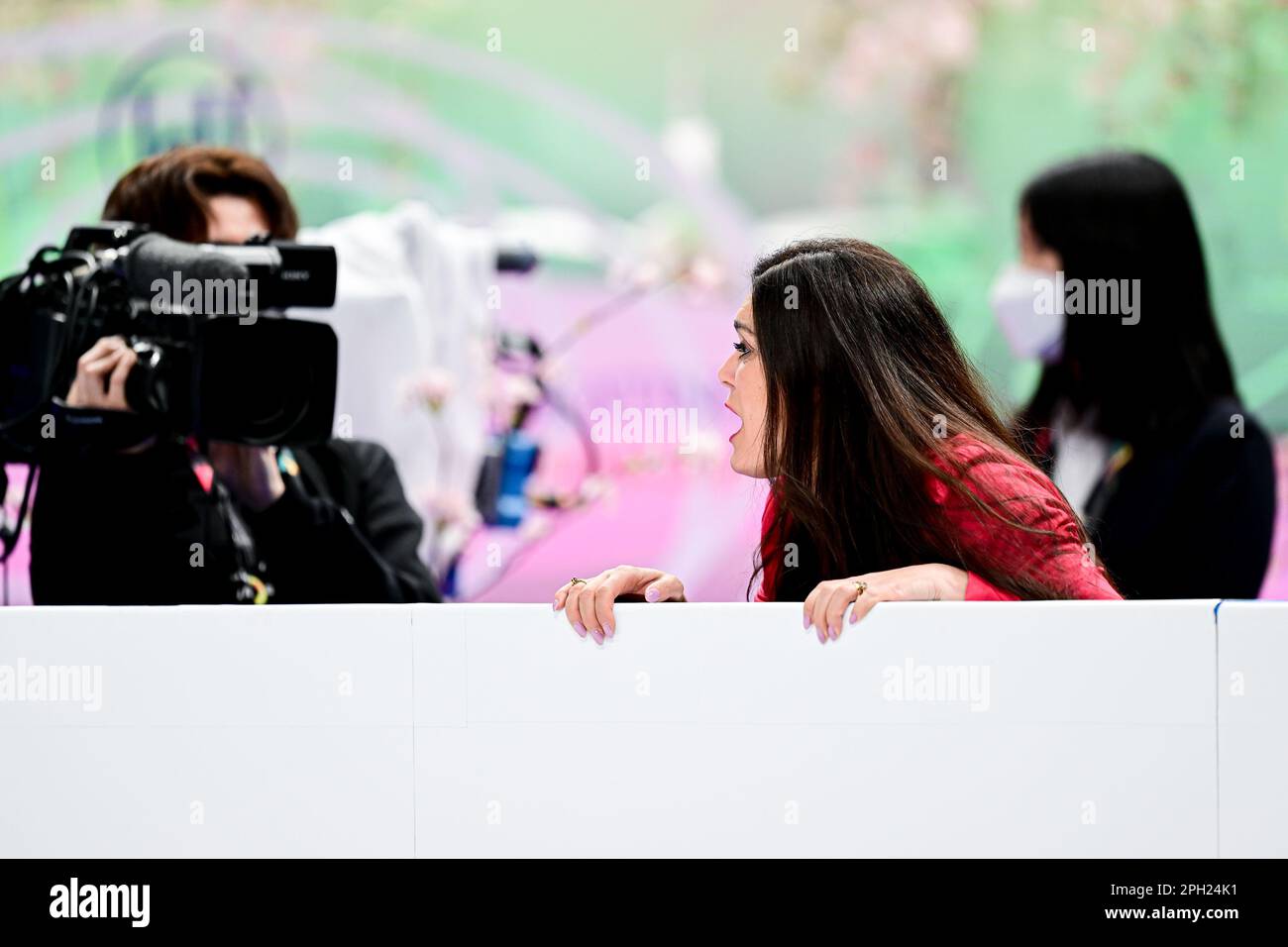 Saitama, Japan. 25th March, 2023. Silvia Fontana watching Kevin AYMOZ ...