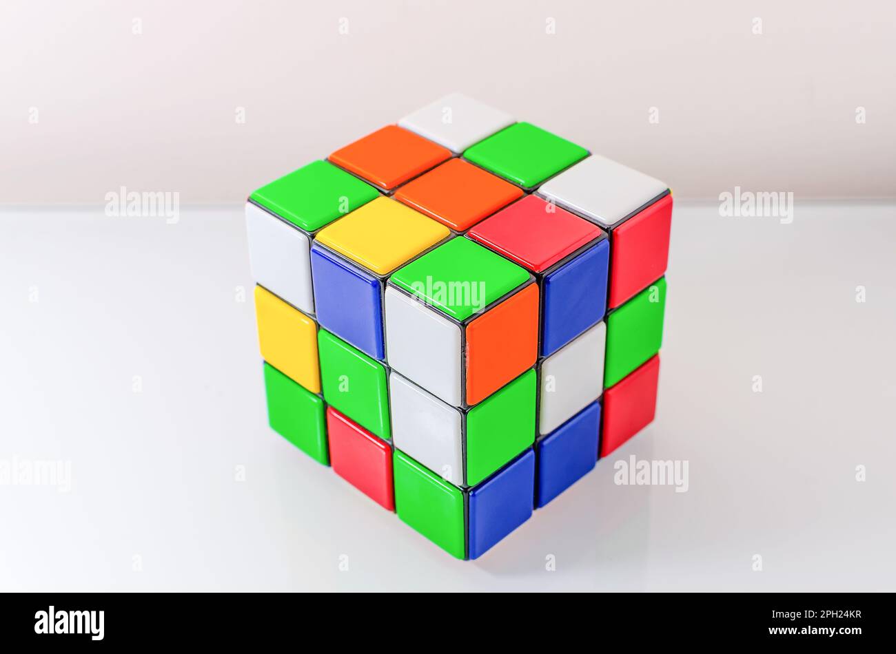 ROME - CIRCA FEBRUARY 2013: Example of unsolved Rubik's cube, circa ...