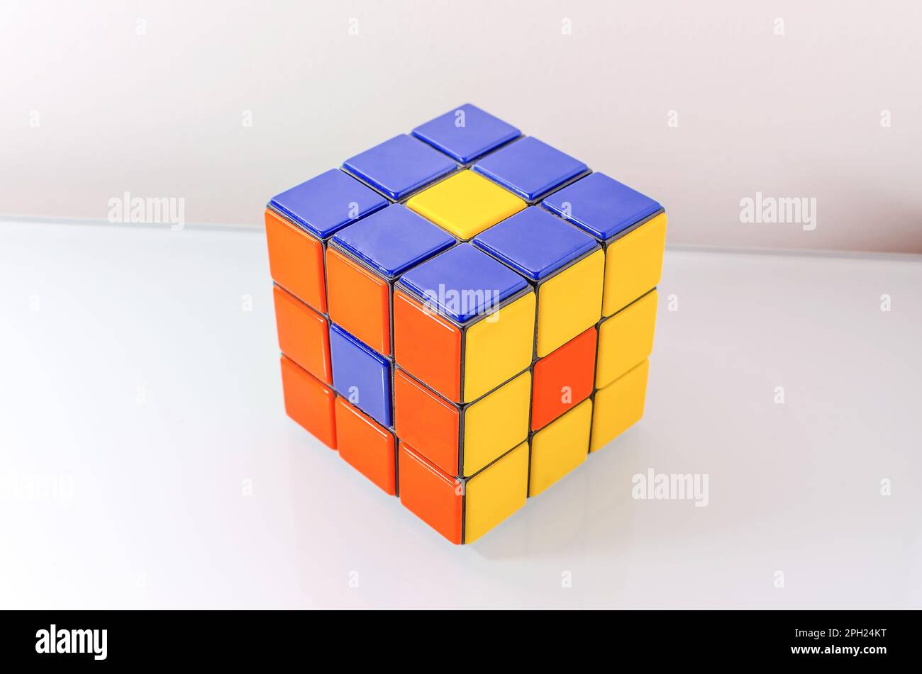 ROME - CIRCA FEBRUARY 2013: Example of creatively solved Rubik's cube, circa February 2013 in ...