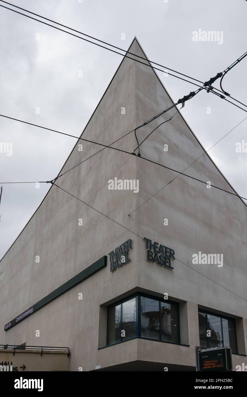 BASEL, SWITZERLAND - FEBRUARY 27, 2023: Exterior view of Theater Basel ...