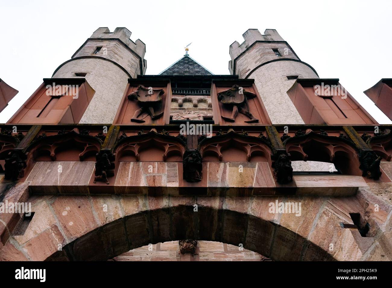 BASEL, SWITZERLAND - FEBRUARY 27, 2023: Wide angle view of the tower of ...