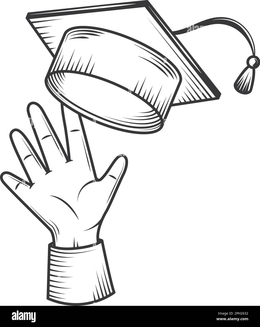 hand with graduation cap Stock Vector Image & Art - Alamy