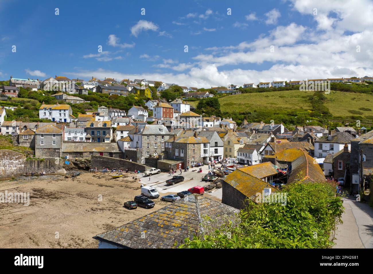 Port Isaac harbour view, Cornwall, England Stock Photo - Alamy