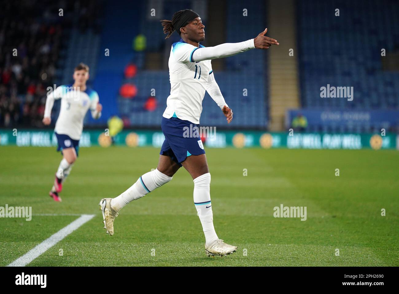 England's Noni Madueke celebrates scoring their side's second goal of ...