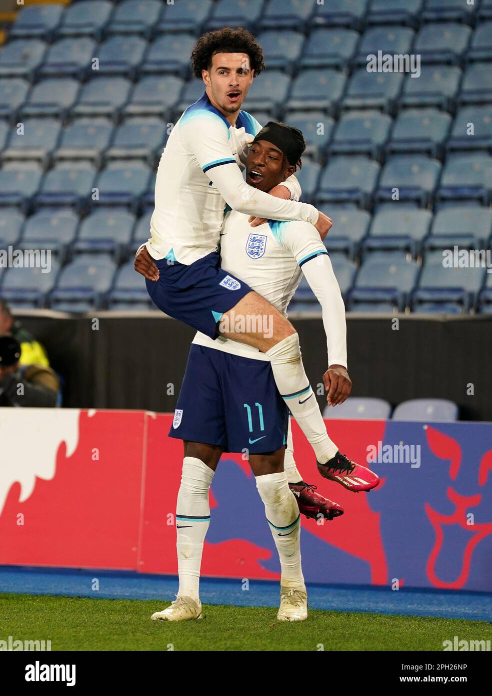 England's Curtis Jones (left) celebrates scoring their side's third ...