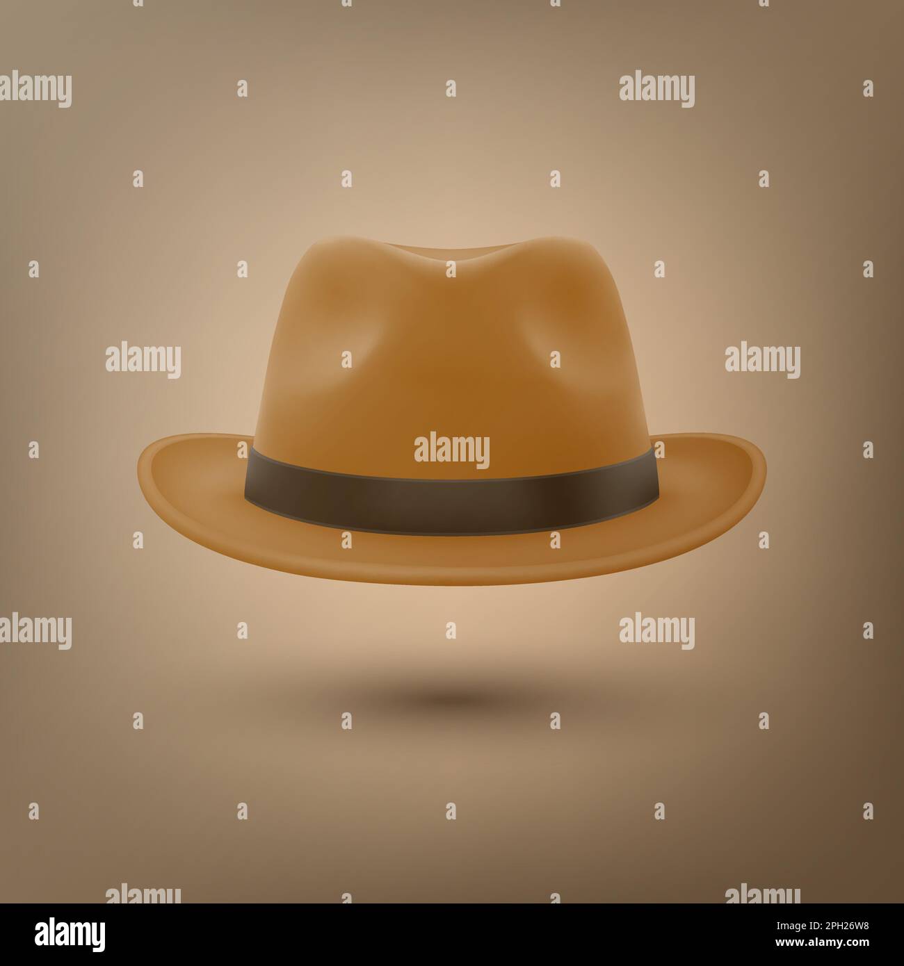 Vector 3d Realistic Brown Vintage Classic Gentleman Hat, Cap Icon ...
