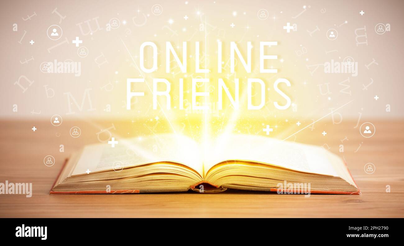 open book, social networking concept Stock Photo - Alamy