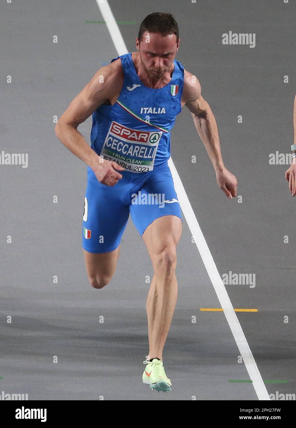 Samuele CECCARELLI of Italy 60m Men Final during the European Athletics ...