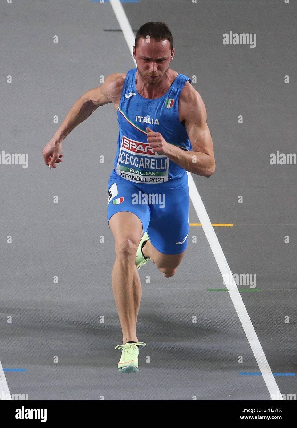 Samuele CECCARELLI of Italy 60m Men Final during the European Athletics ...