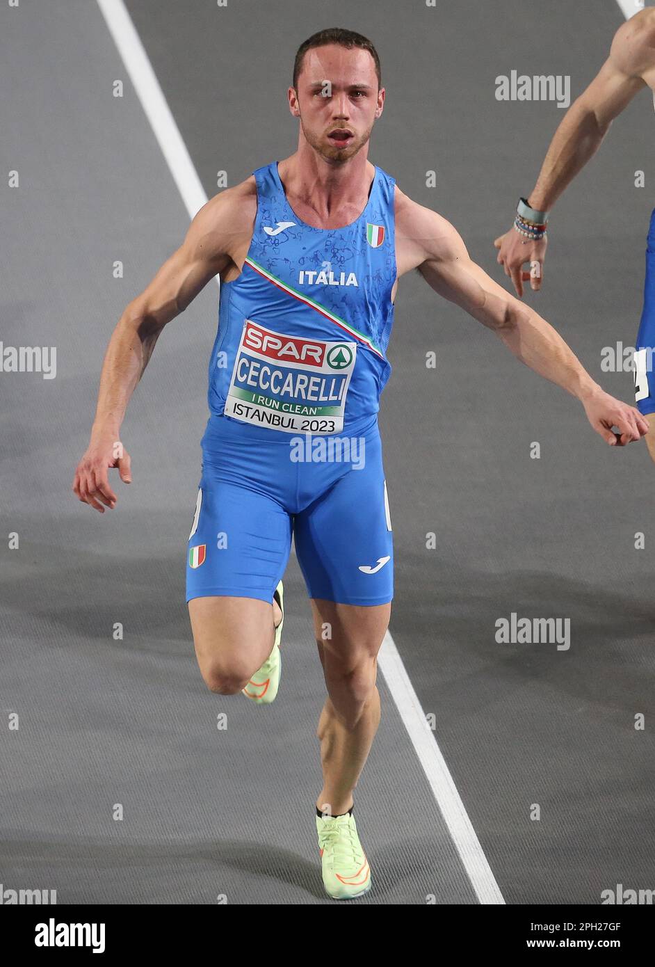 Samuele CECCARELLI of Italy 60m Men Final during the European Athletics ...