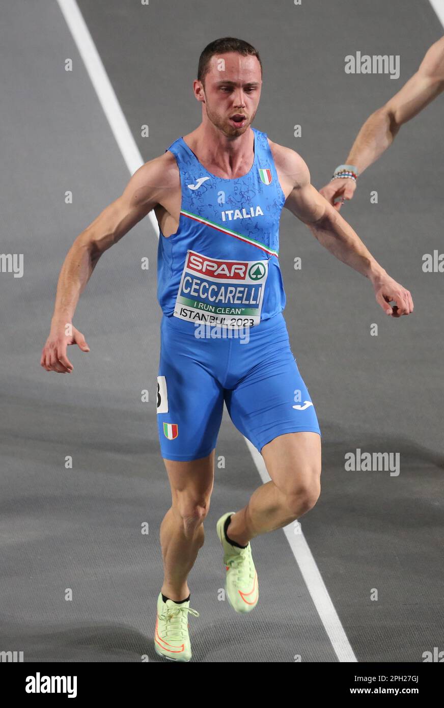 Samuele CECCARELLI of Italy 60m Men Final during the European Athletics ...