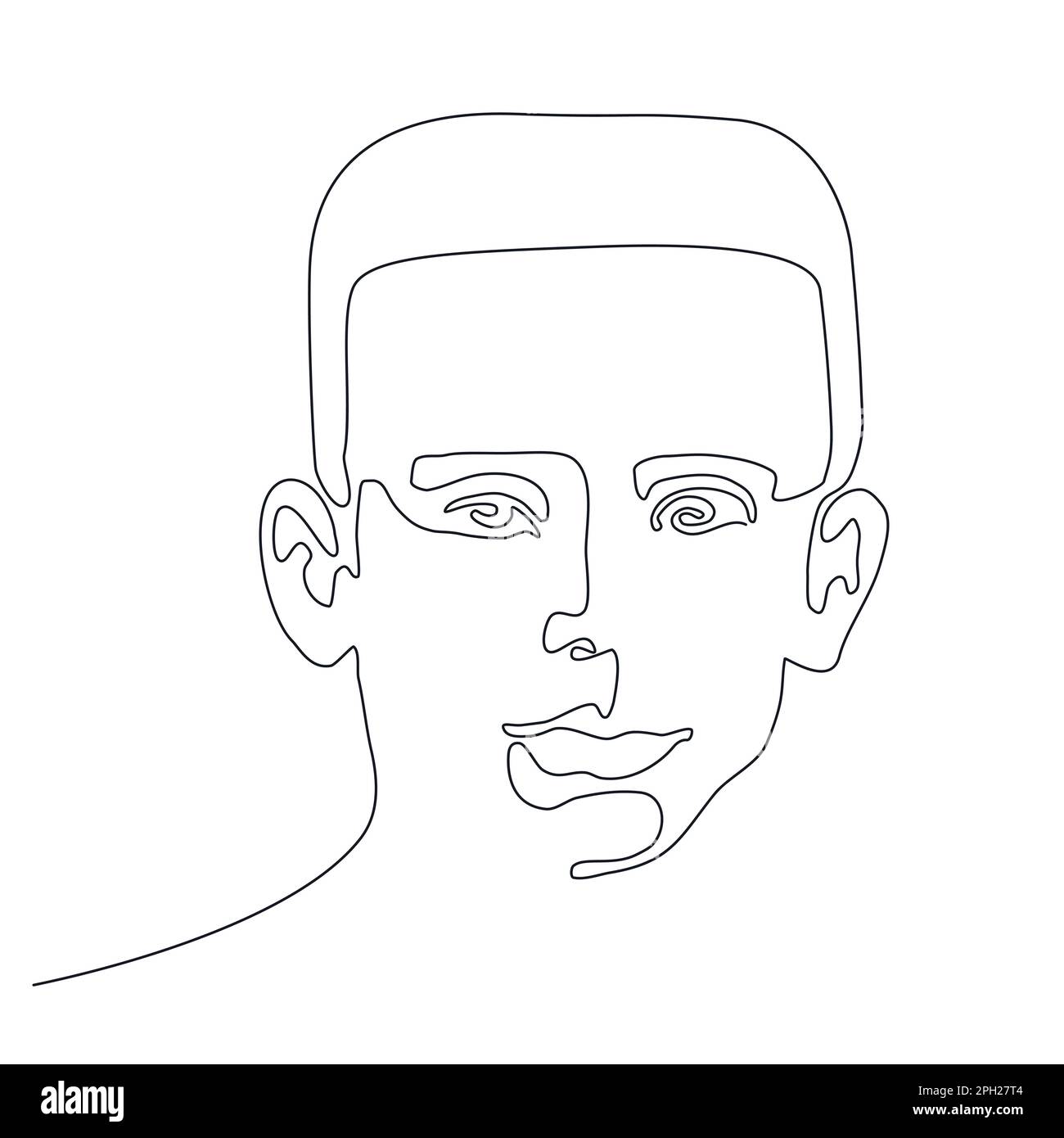 Male Face Outline Drawing