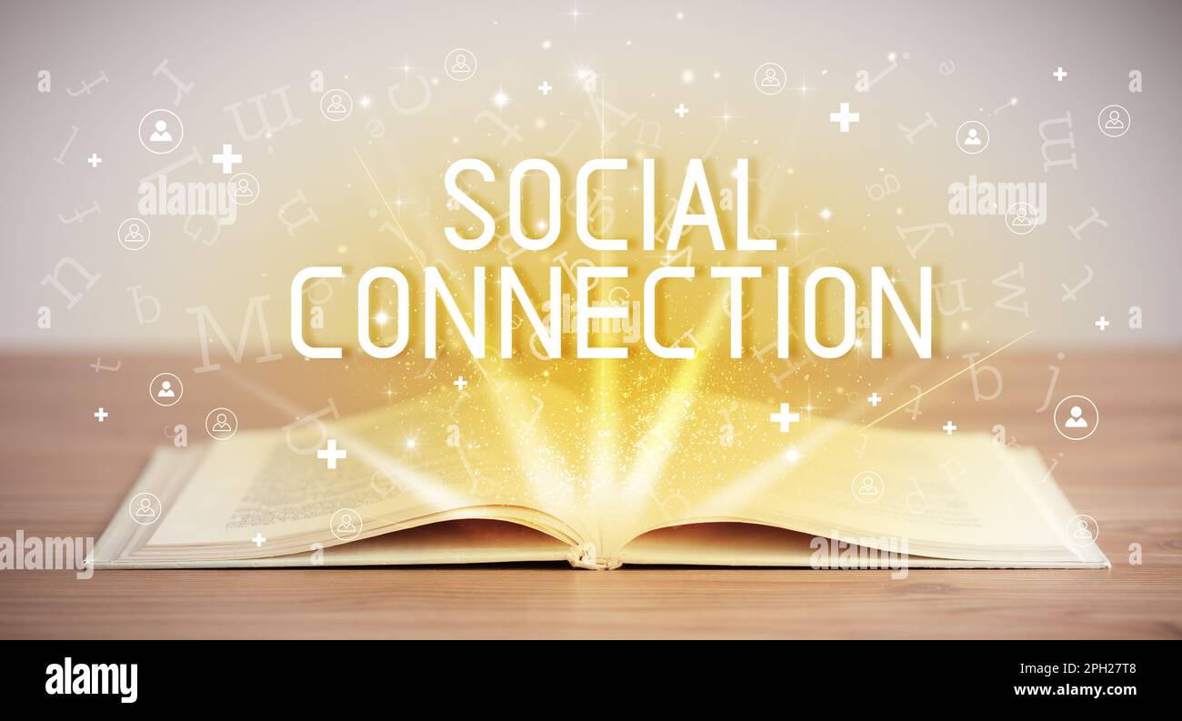 open book, social networking concept Stock Photo - Alamy