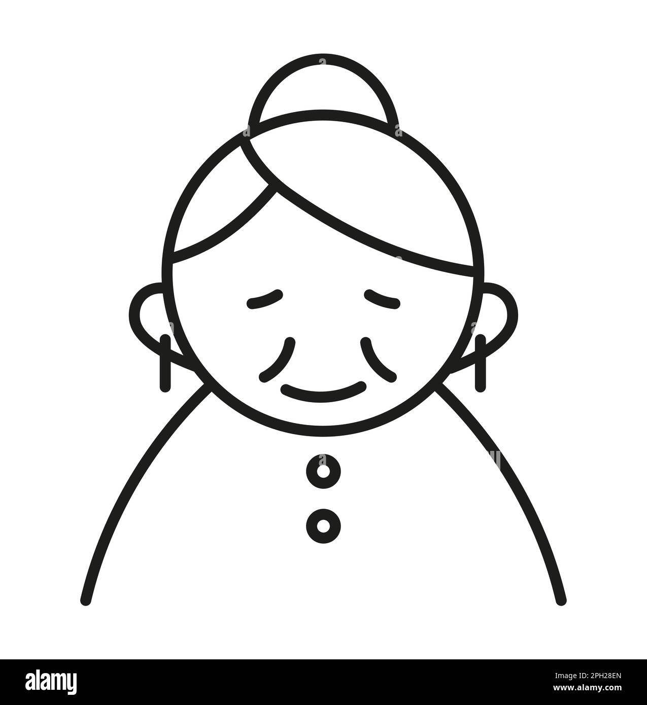 Elderly people avatar icon in line style. Grandmother logo. Elderly ...