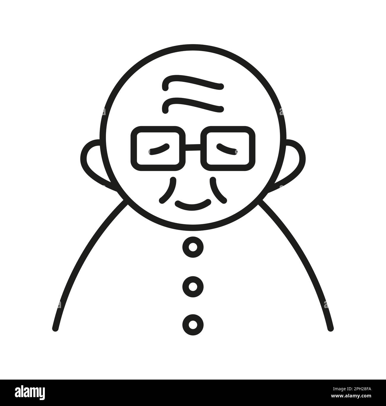 Elderly people avatar icon in line style. Grandfather logo. Elderly ...