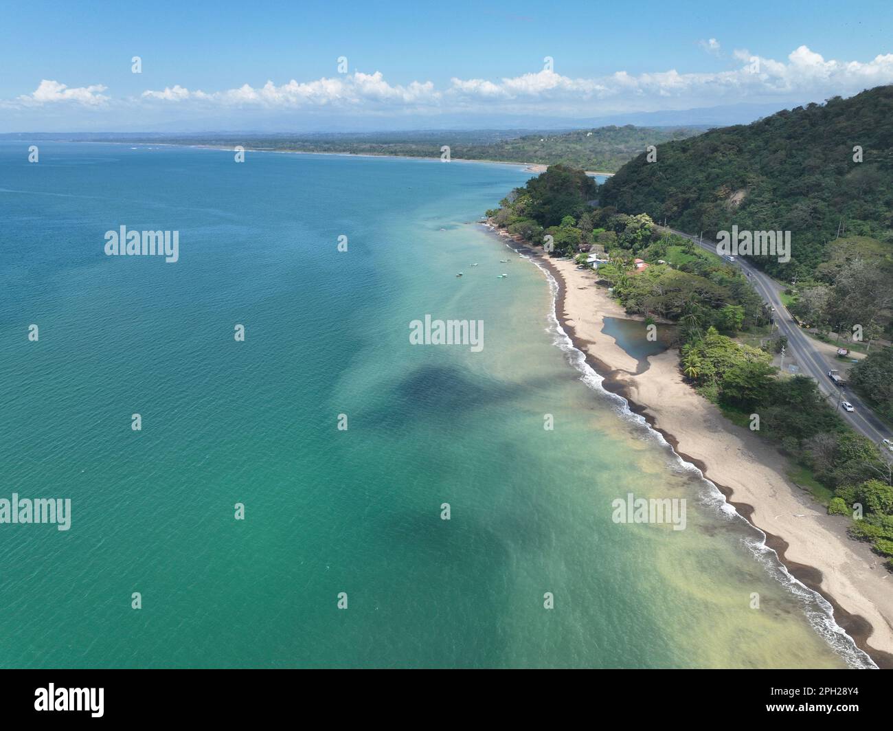 Aerial View of the Tarcoles Bay and the Ocean in Costa Rica near Jaco ...
