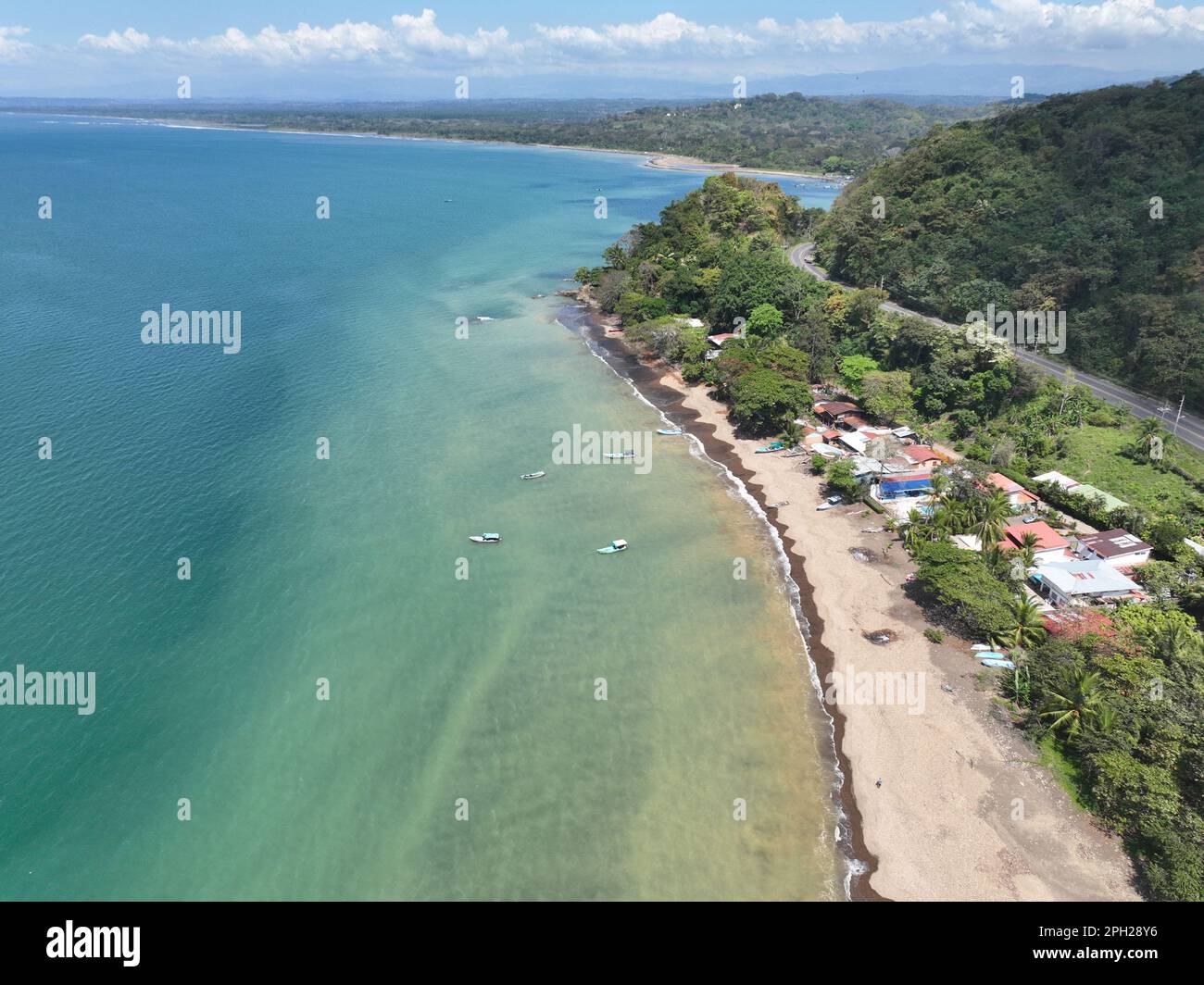 Aerial View of the Tarcoles Bay and the Ocean in Costa Rica near Jaco ...