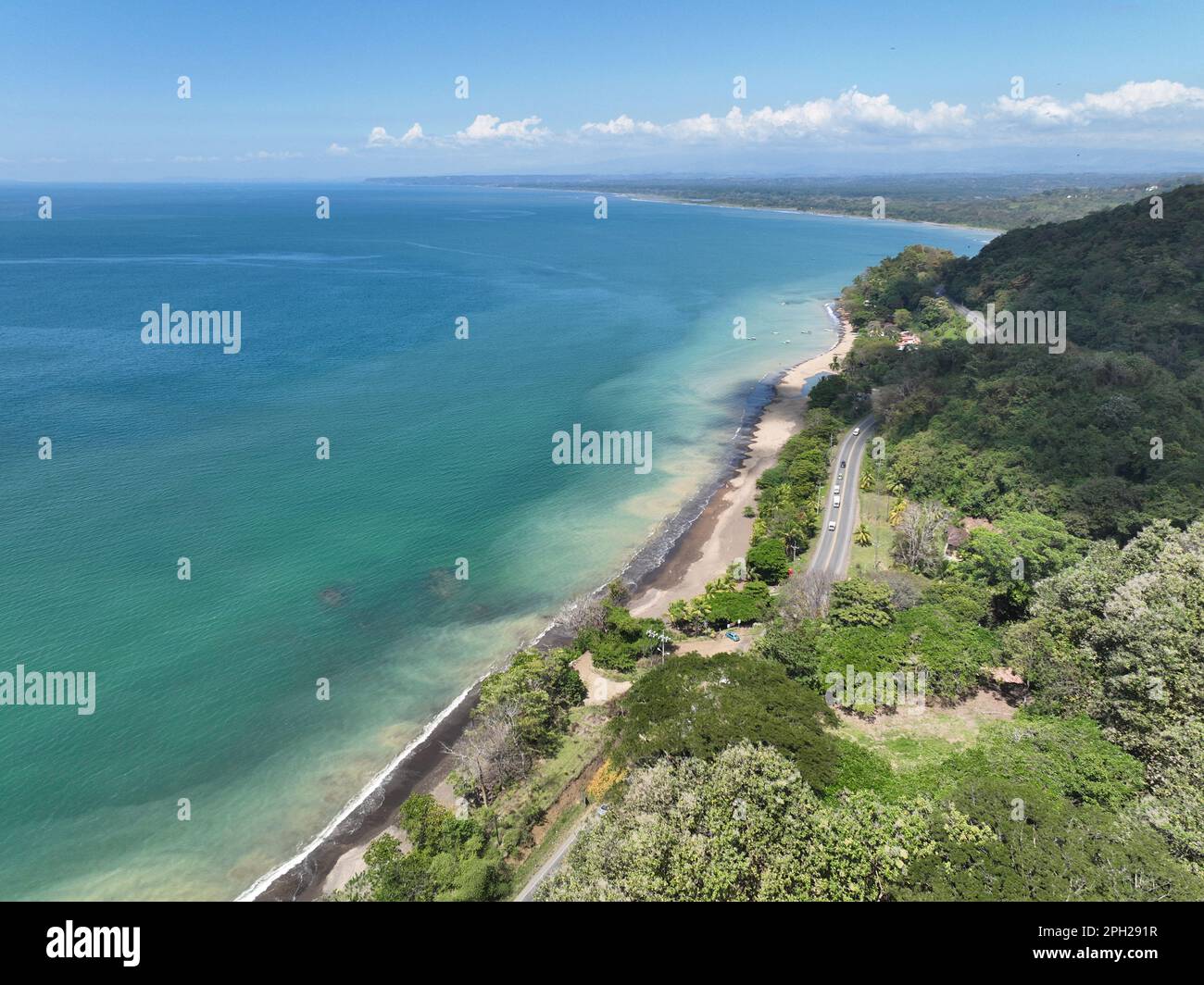 Aerial View of the Tarcoles Bay and the Ocean in Costa Rica near Jaco ...