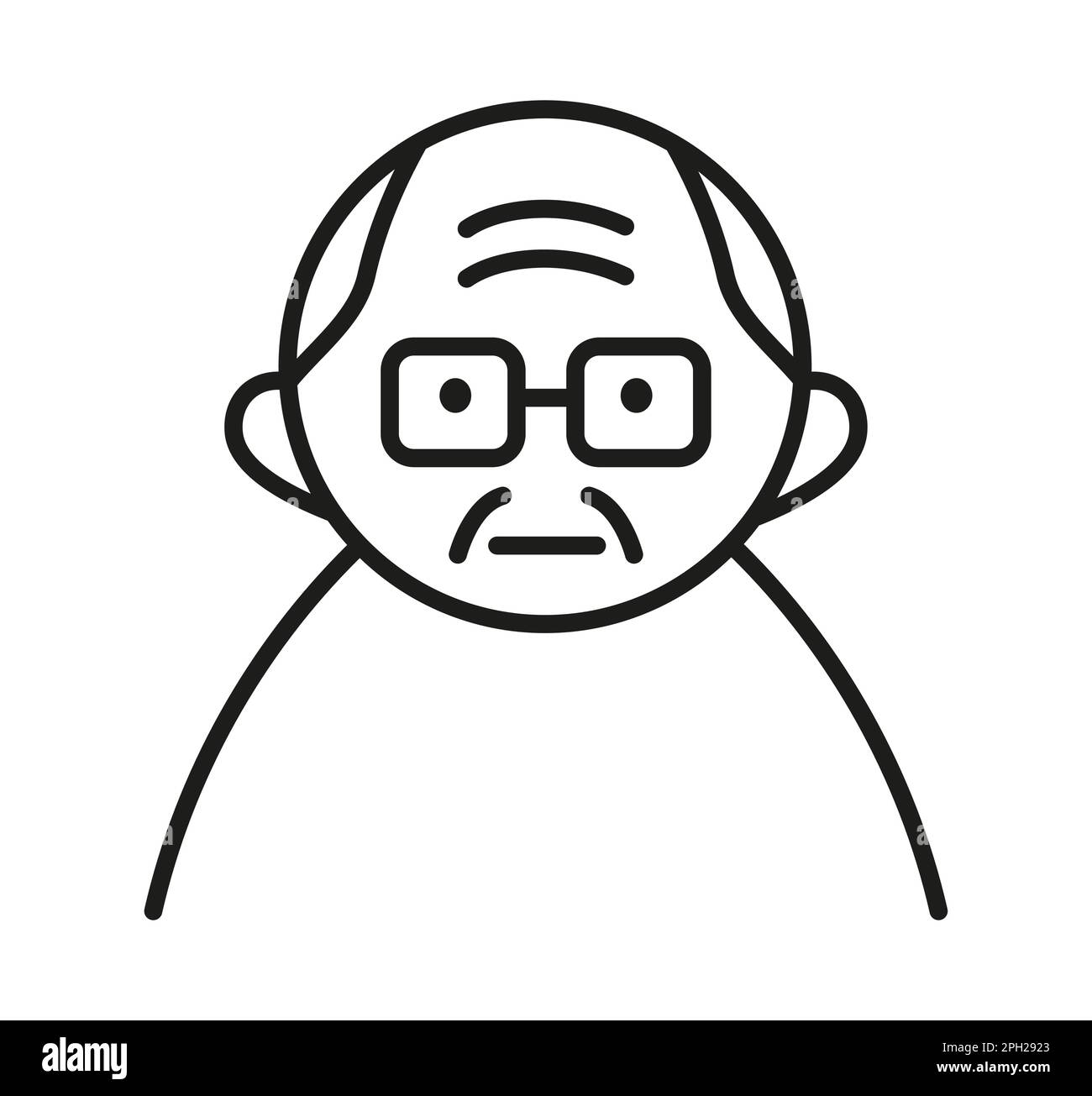 Elderly people avatar icon in line style. Grandfather logo. Elderly ...
