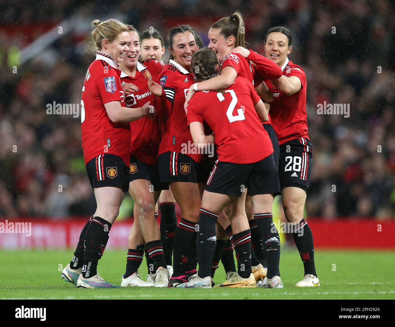 Manchester United's Hayley Ladd celebrates scoring their side's third ...
