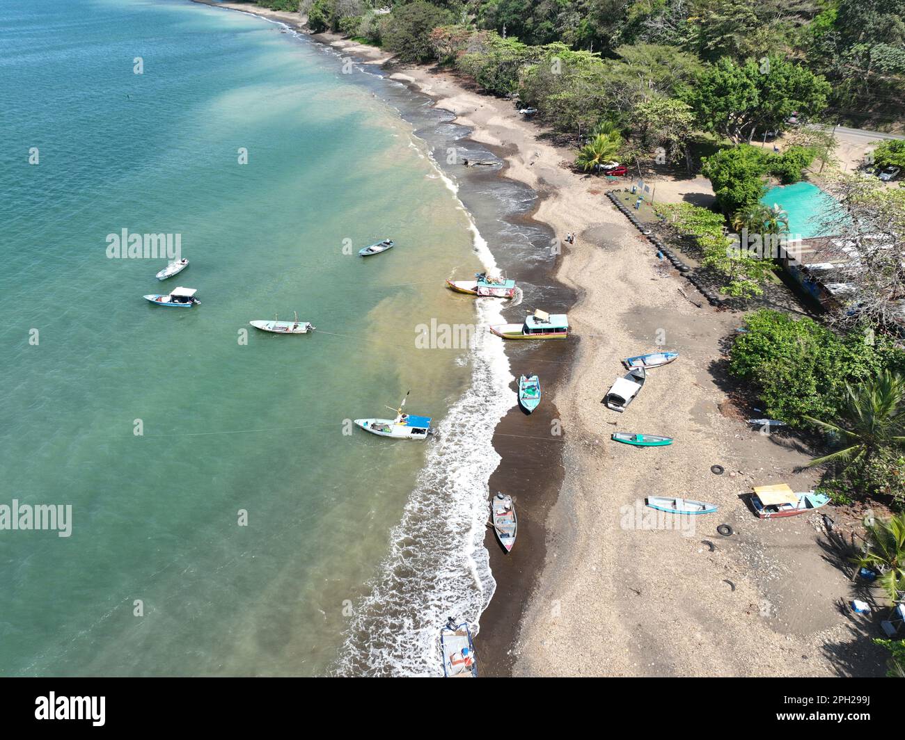 Aerial View of the Tarcoles Bay and the Ocean in Costa Rica near Jaco ...