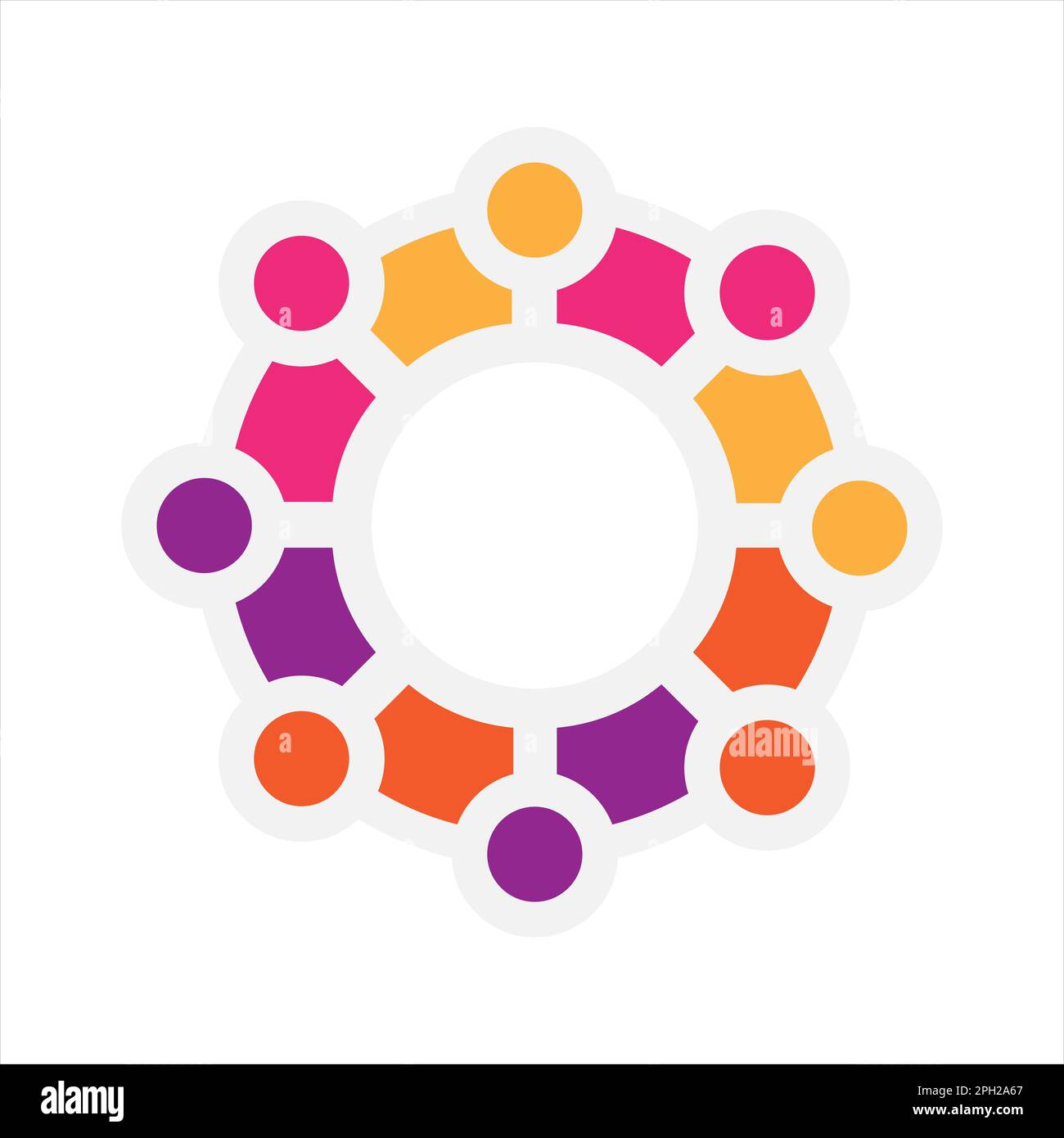 Colorful pie chart icon on white background. Vector illustration Stock ...