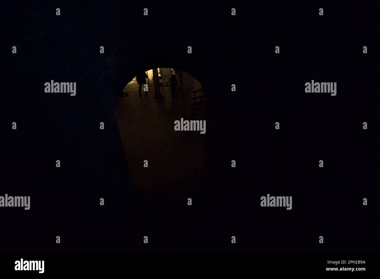 Staircase that leads to a crypt in a church Stock Photo - Alamy