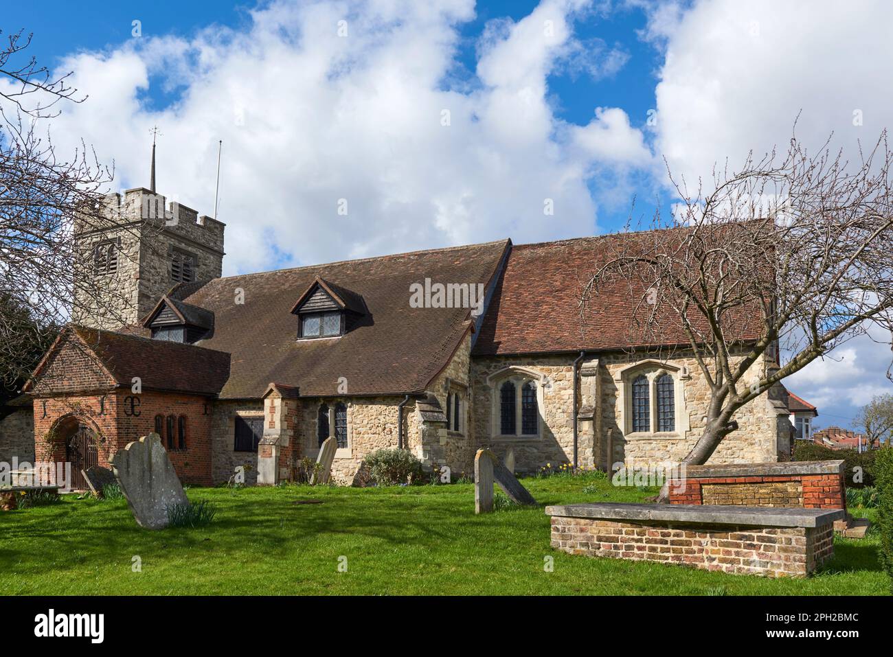 The ancient Grade II listed church of All Saints, Chingford, in the ...