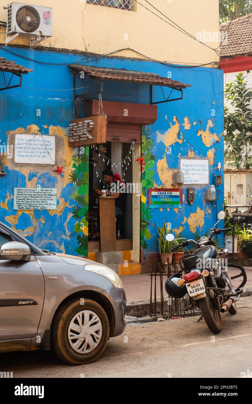 Panaji, Goa, India, January 7 2023: Vintage Buildings and colourful ...