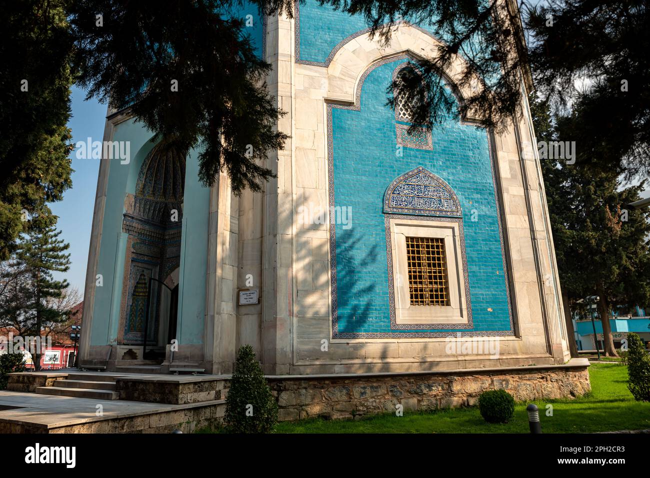 Green Tomb view. The Green Tomb -Yesil Turbe- is a mausoleum of the ...