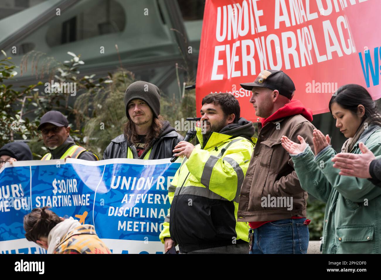 Seattle, USA. 25th Mar, 2023. Mid-day Steven Kelly speaking at a rally ...