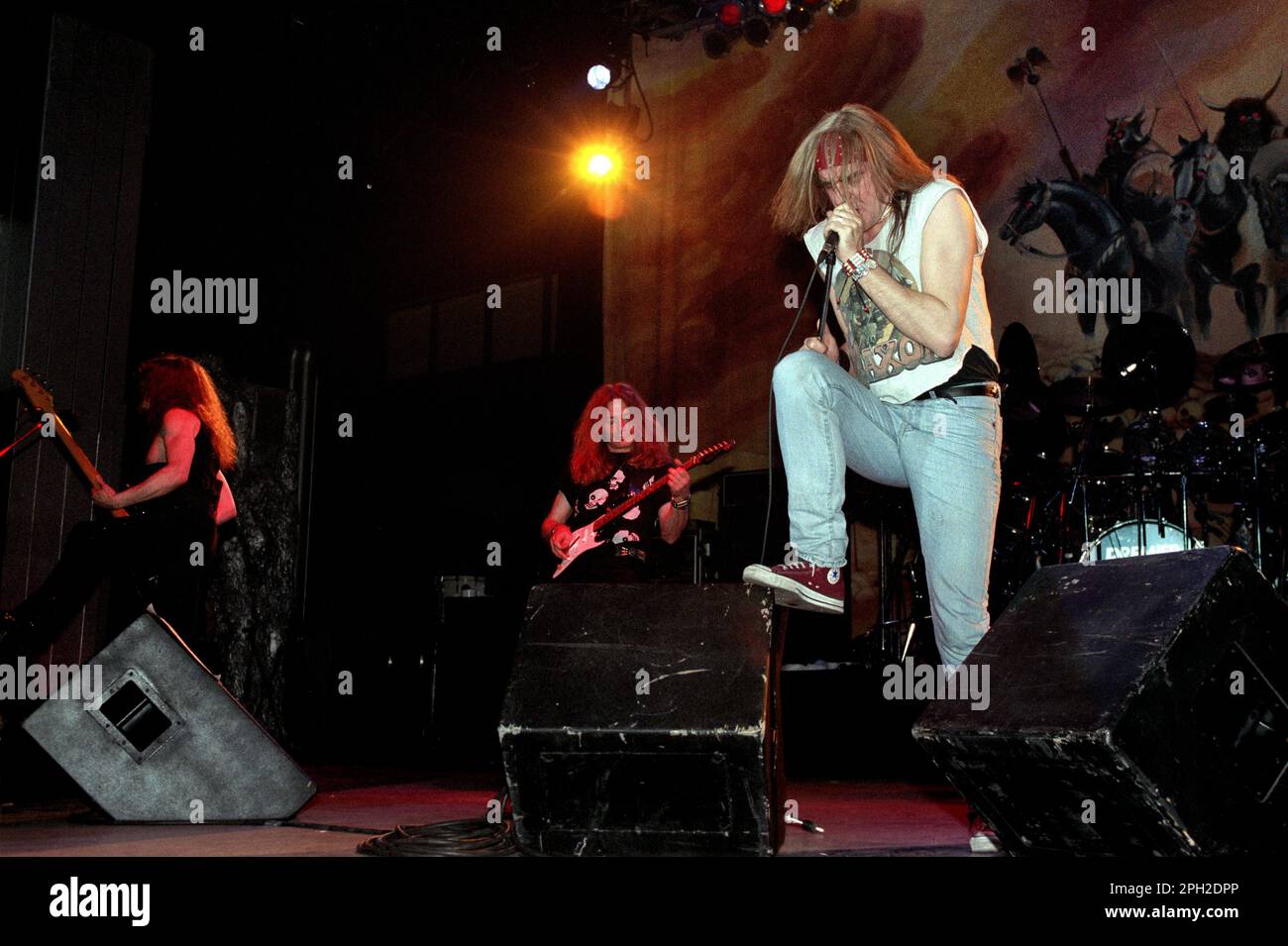 Milan Italy 03/03/1995 : Saxon , the singer Peter Biff Byford, the ...