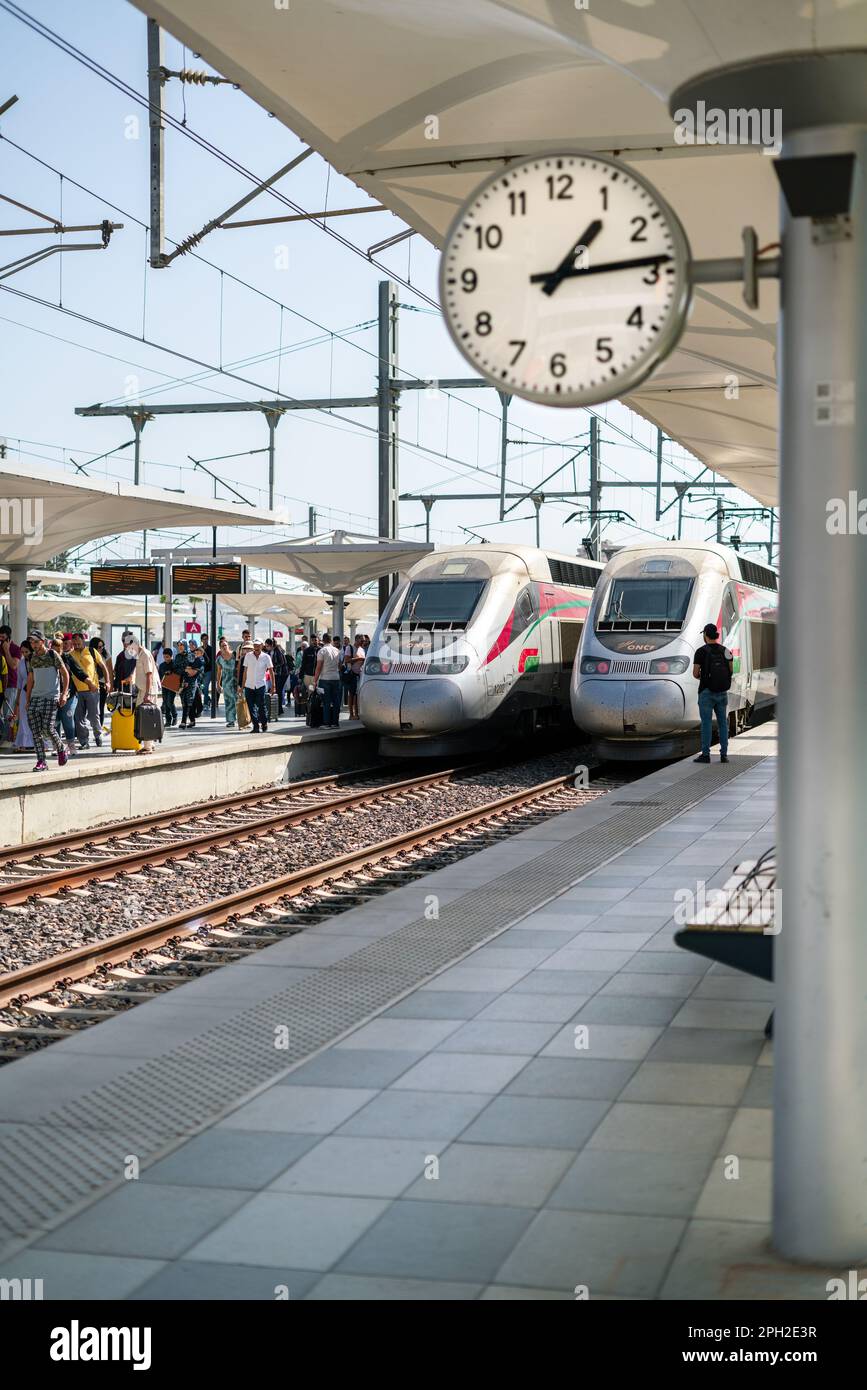Al Boraq trains in Tangier railway station in Morocco Stock Photo - Alamy
