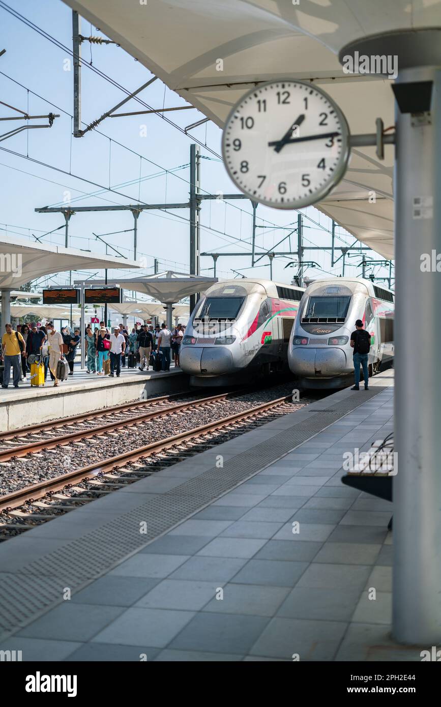 Al Boraq trains in Tangier railway station in Morocco Stock Photo - Alamy