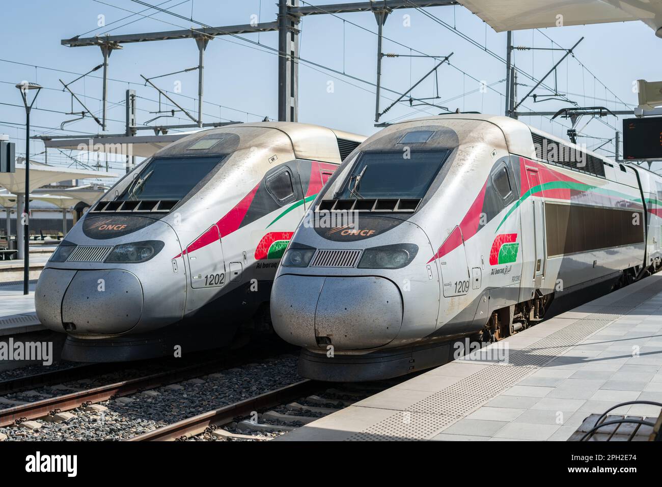 Al Boraq trains in Tangier railway station in Morocco Stock Photo - Alamy