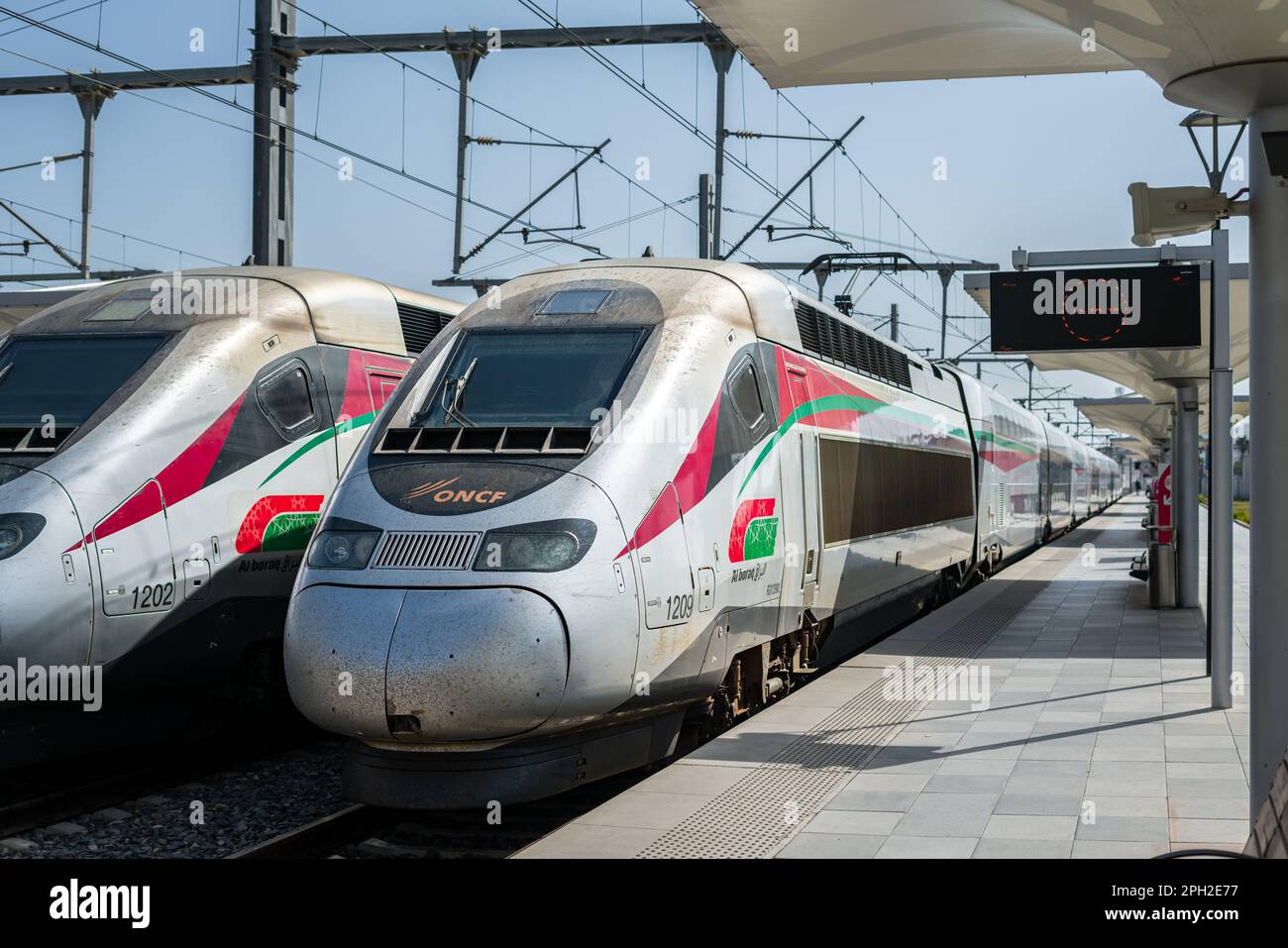Al Boraq trains in Tangier railway station in Morocco Stock Photo - Alamy
