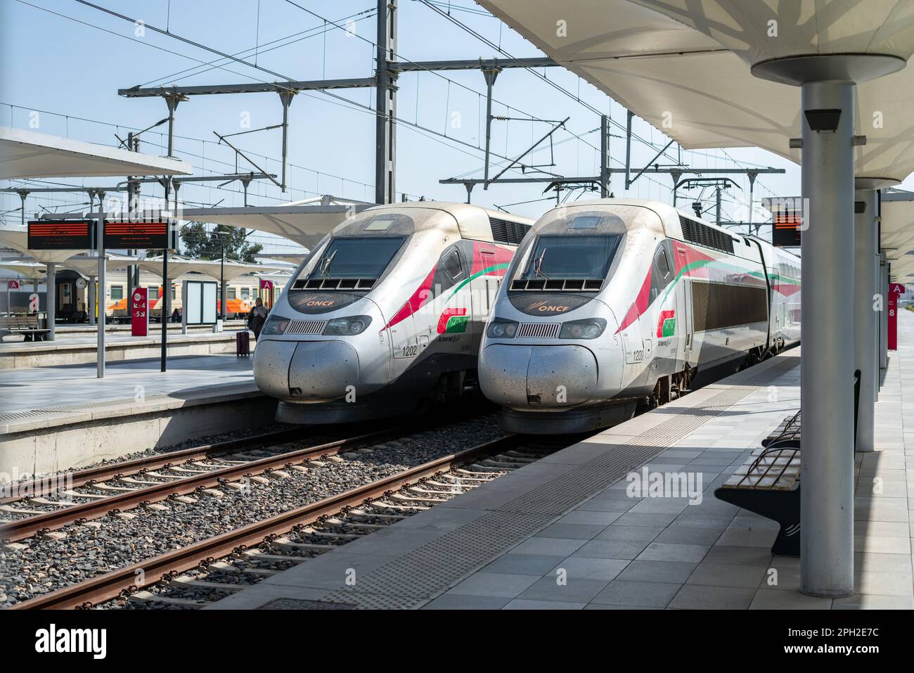 Al Boraq trains in Tangier railway station in Morocco Stock Photo - Alamy