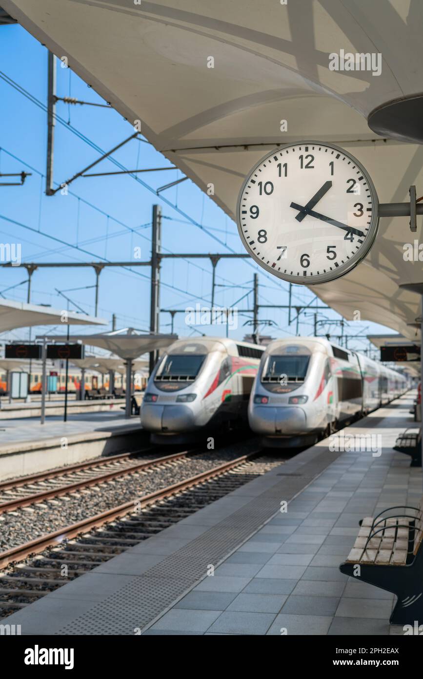 Al Boraq trains in Tangier railway station in Morocco Stock Photo - Alamy