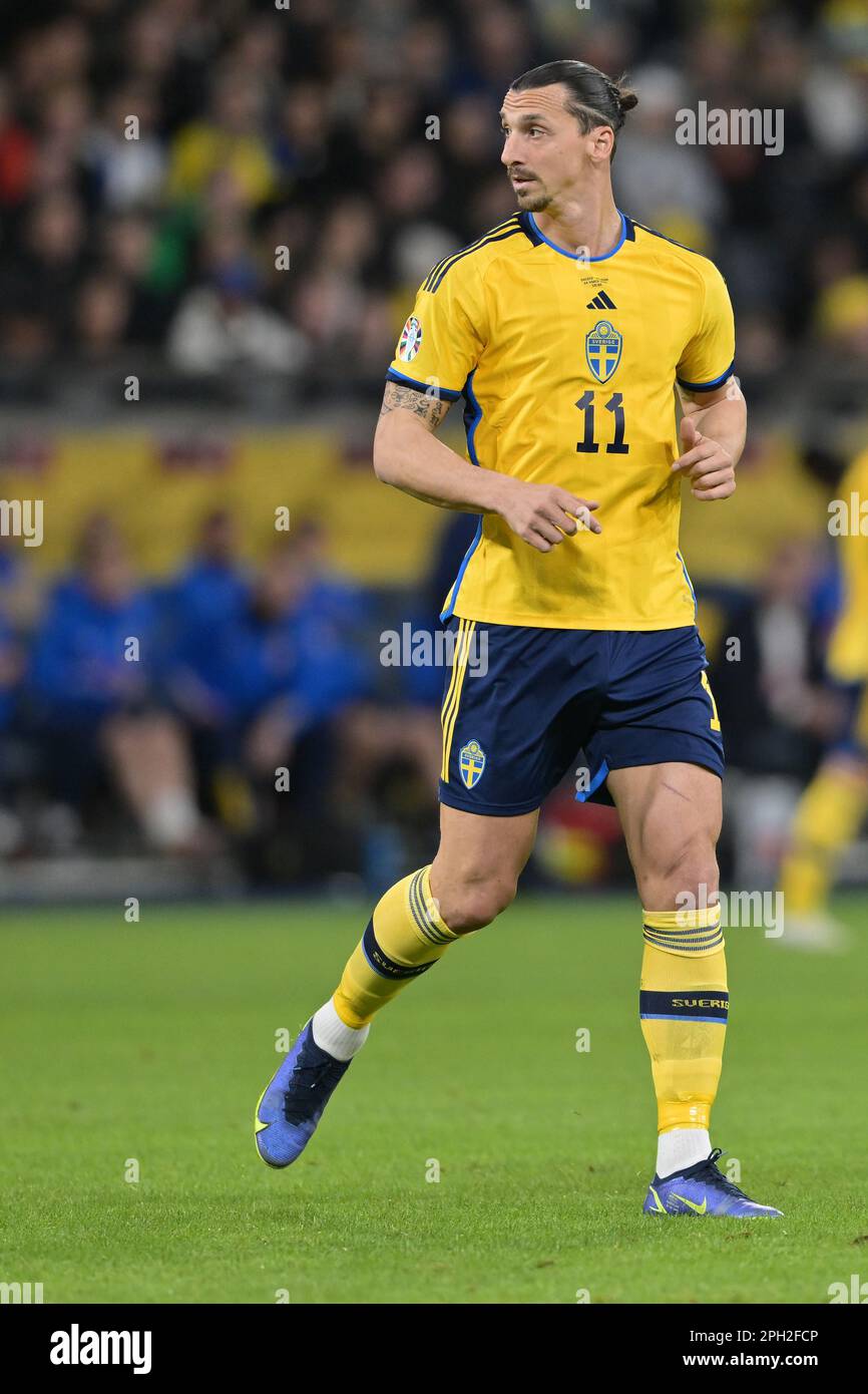 Stockholm Sweden March 24 Zlatan Ibrahimovic Of Sweden During The Uefa Euro 2024 Qualifying