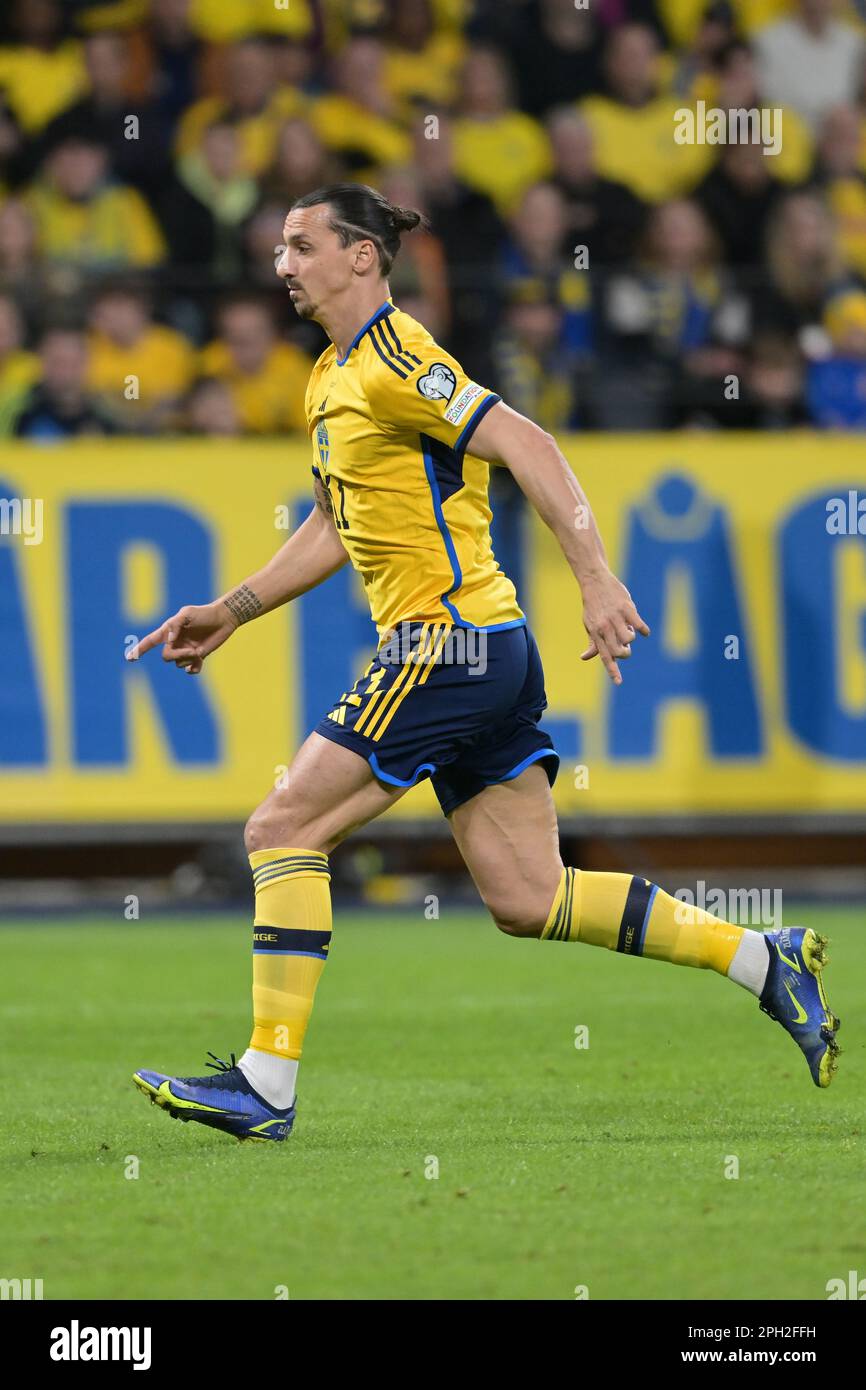 STOCKHOLM, SWEDEN - MARCH 24: Zlatan Ibrahimovic of Sweden during the ...
