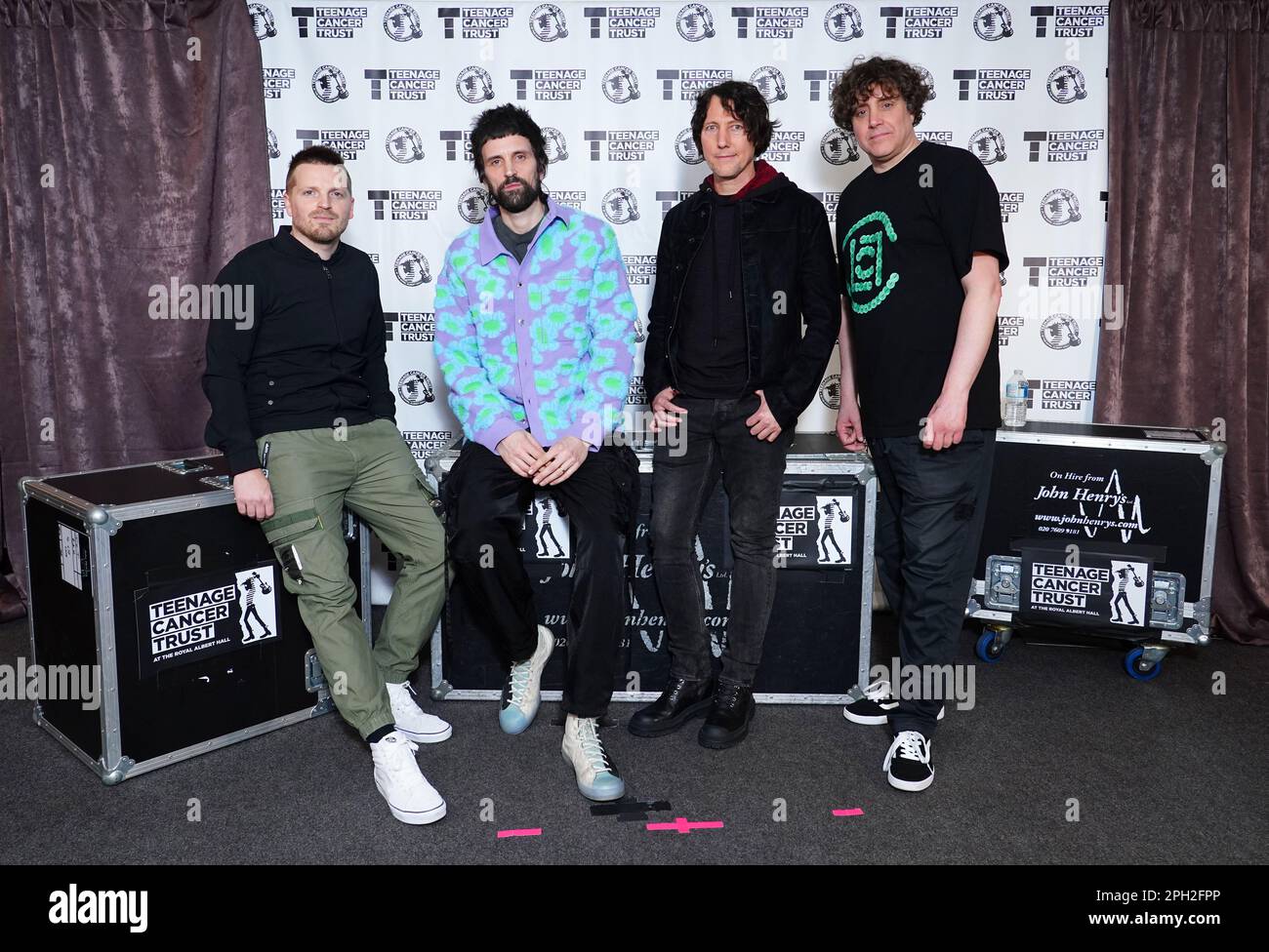 Kasabian backstage during the Teenage Cancer Trust show at the Royal ...