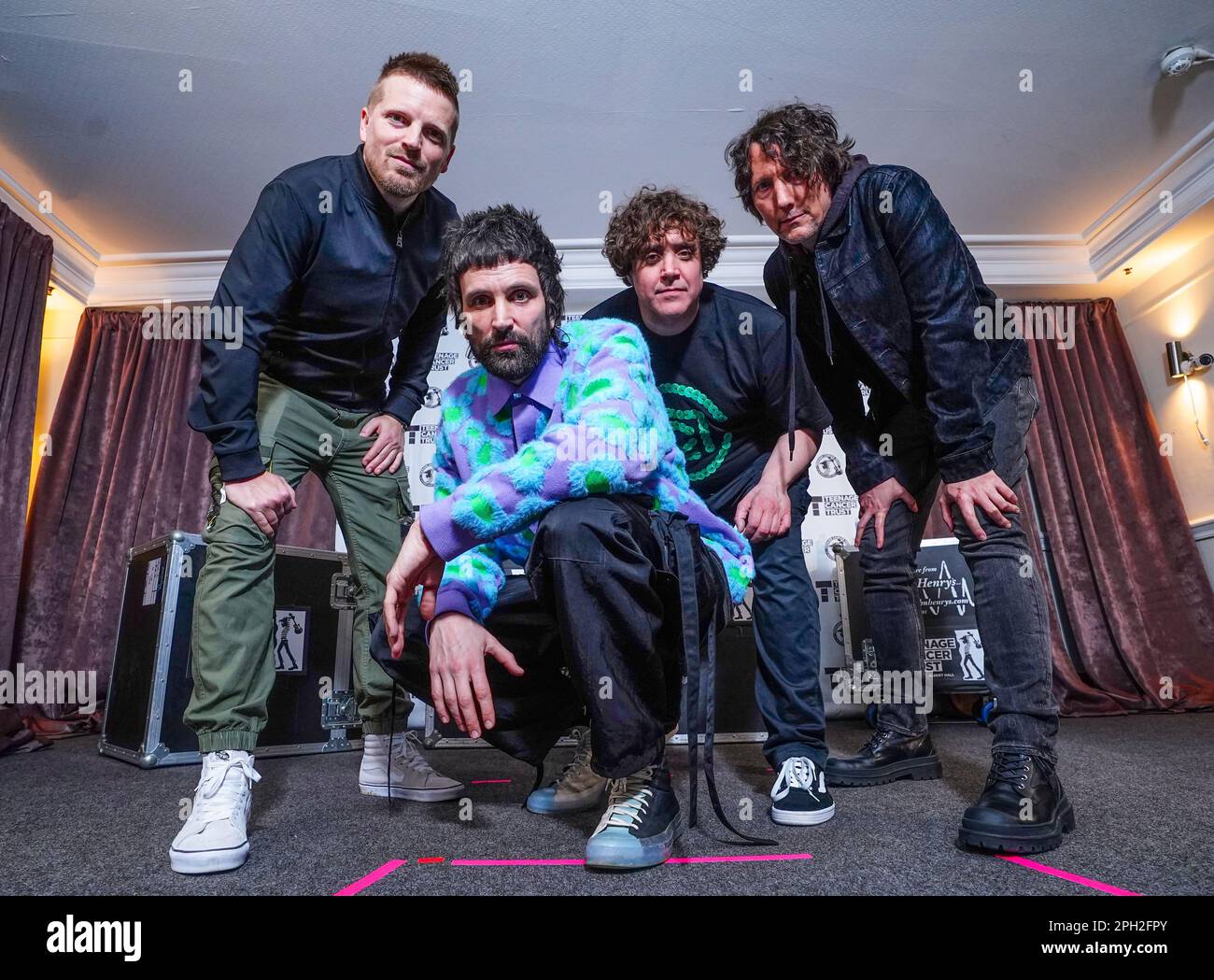 Kasabian backstage during the Teenage Cancer Trust show at the Royal ...