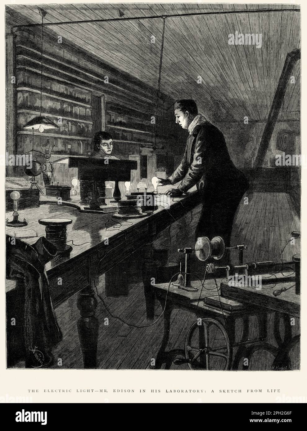 The Electric light. Mr Edison in his Laboratory: A Sketch from Life ...