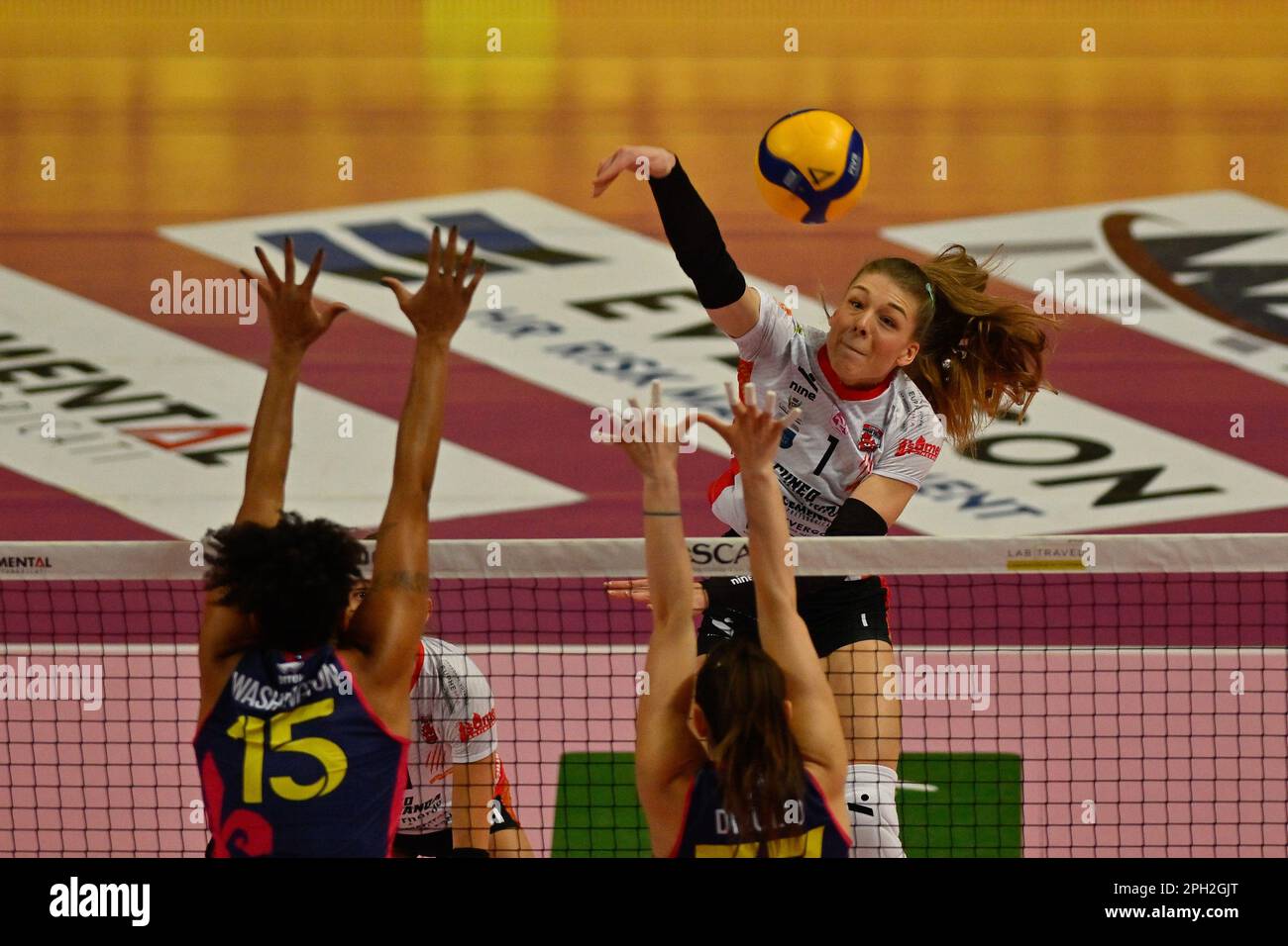 Cuneo, Italy. 25th Mar, 2023. Haleigh Washington (Scvandicci ...