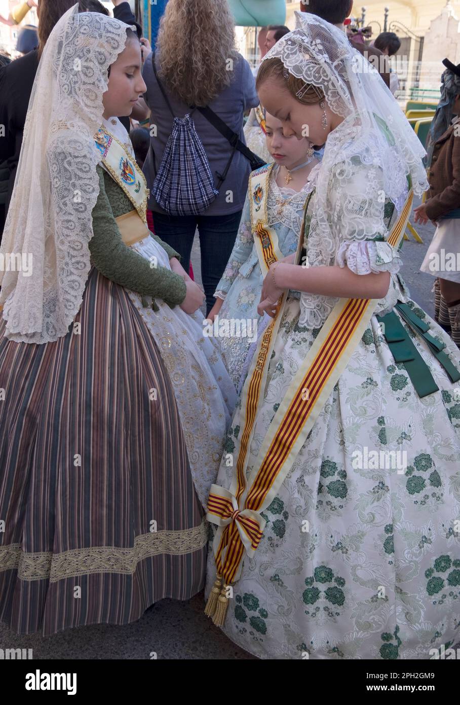 The falleras mayores during the fallas celebration in valencia,spain ...