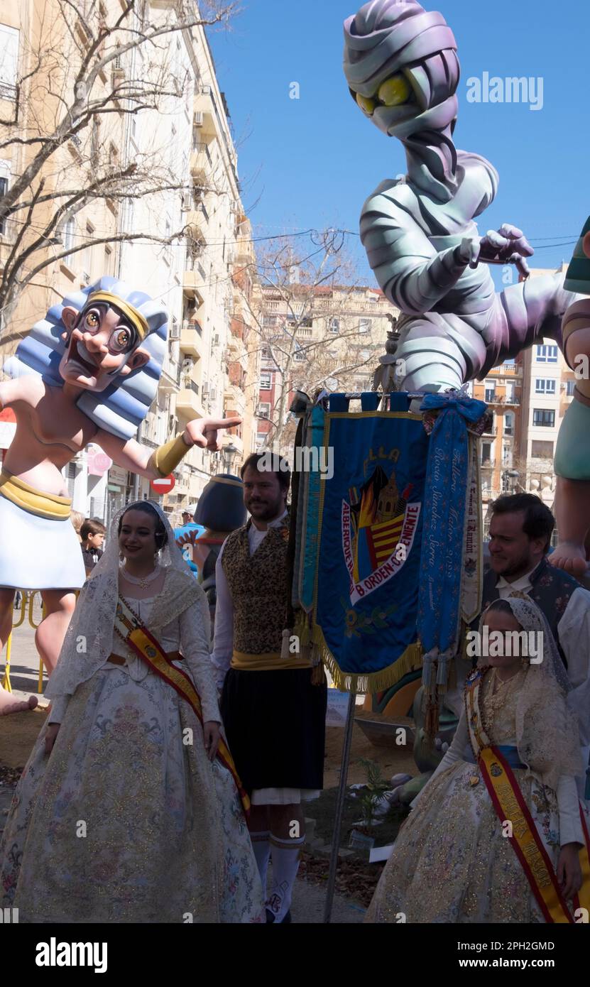 The falleras mayores during the fallas celebration in valencia,spain ...