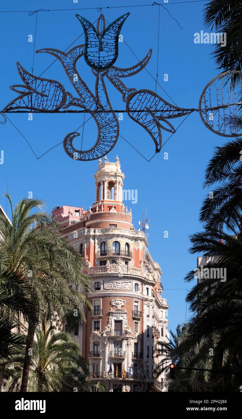 Beautiful building architecture in the city of Valencia,Spain Stock ...